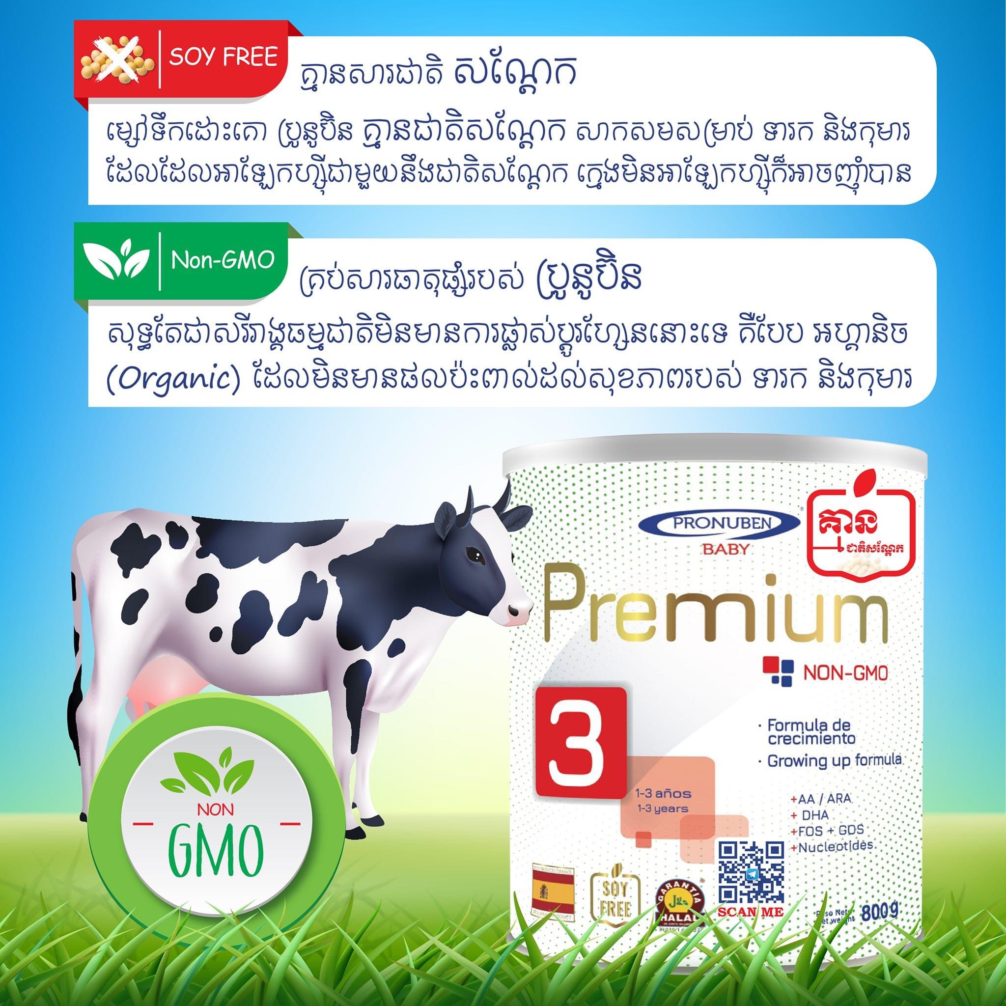 ក្រុមហ៊ុន ម្សៅ ទឹកដោះគោ គ្មាន ជាតិ សណ្តែក Pronuben Baby Premium ...